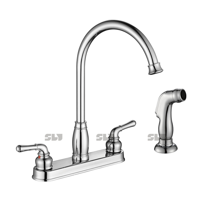SLY 2 Hole Kitchen Faucets 2 Handle Centerset Faucet for Kitchen Sinks ...