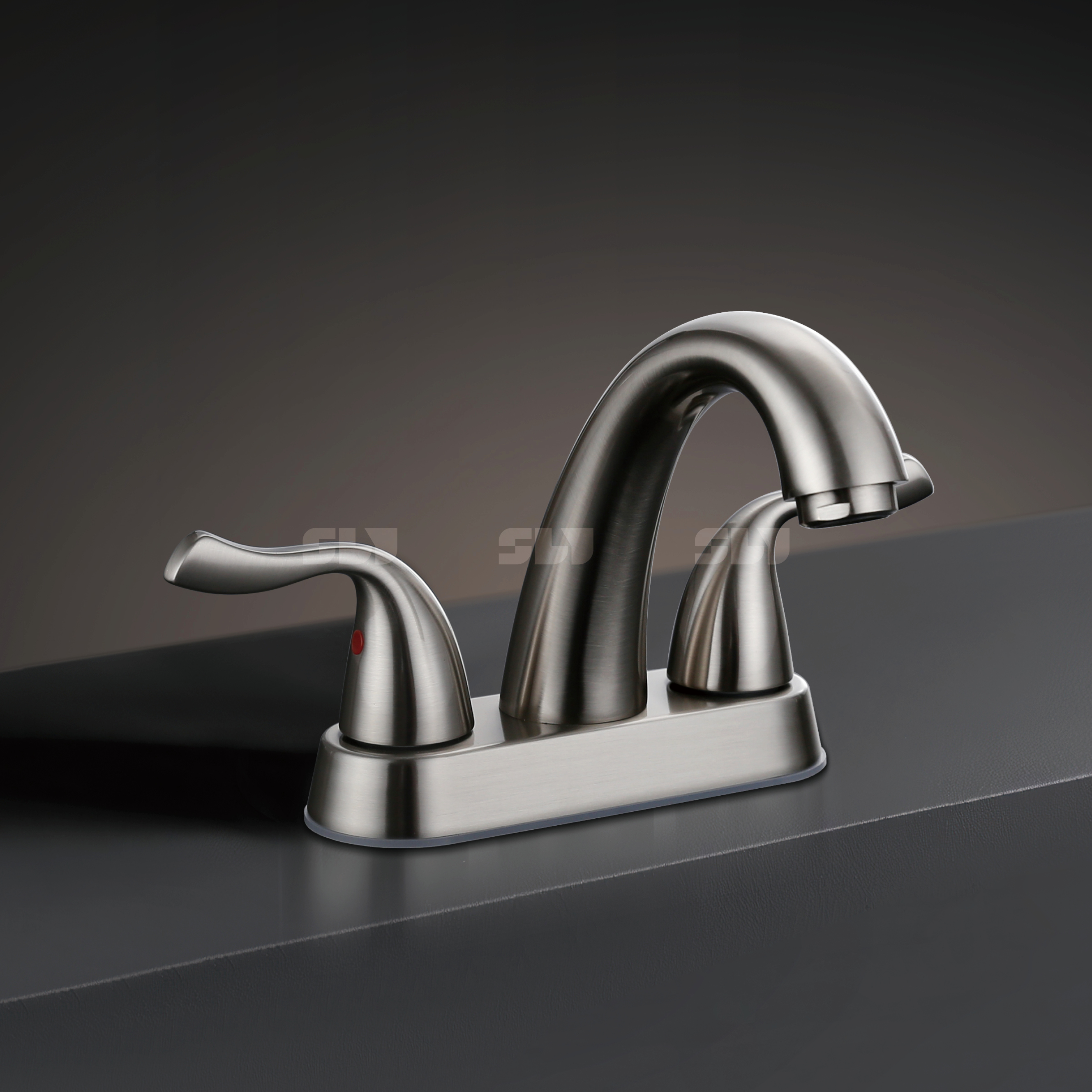 SLY Bathroom Hot And Cold Brushed Nickel Two Handle Faucet Wash Basin ...